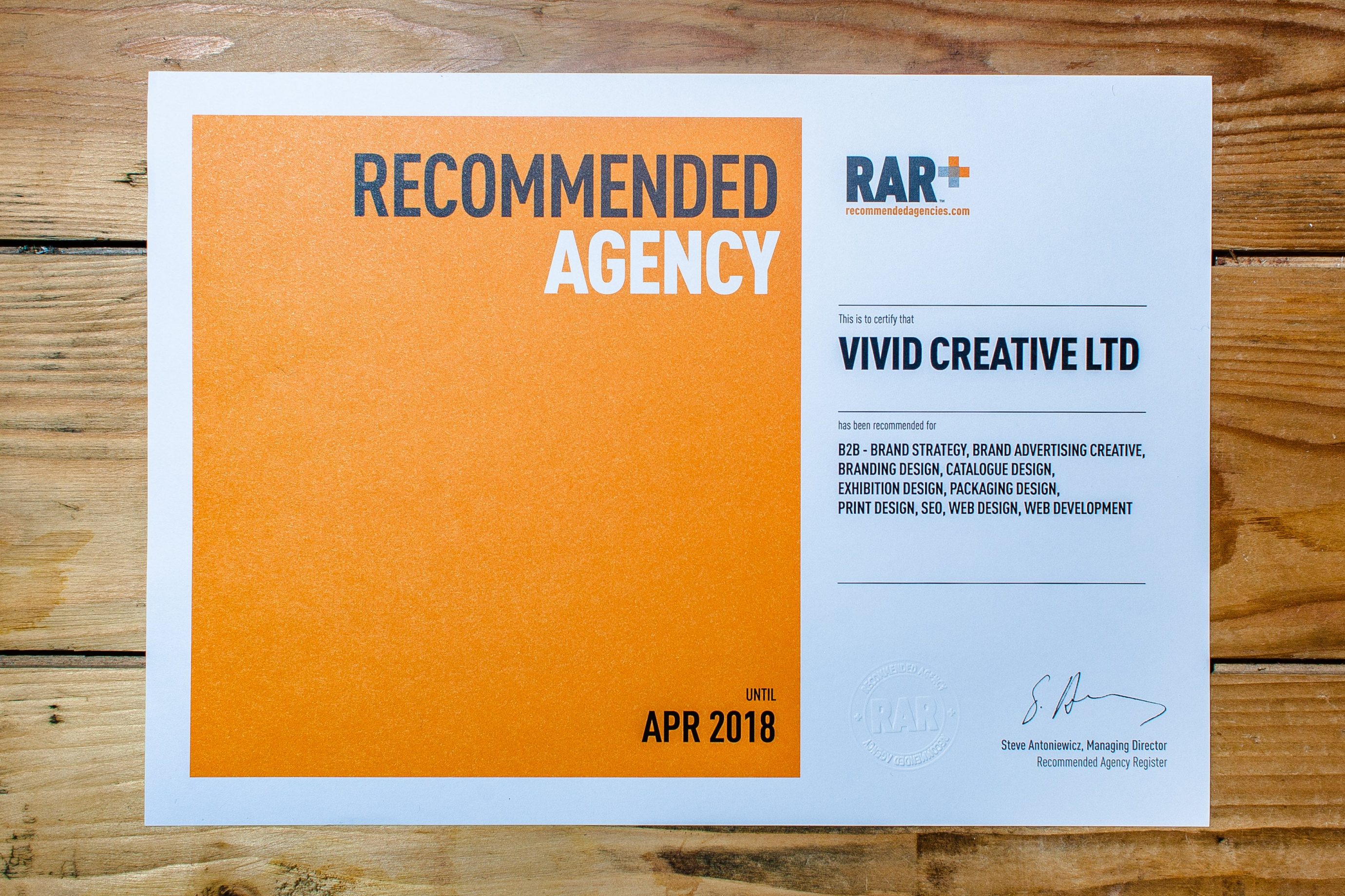 RAR+ Recommended Agency in Sheffield | Vivid Creative Vivid Creative